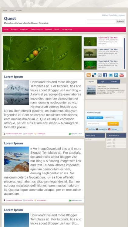 Quest Blogger template - BTemplates
