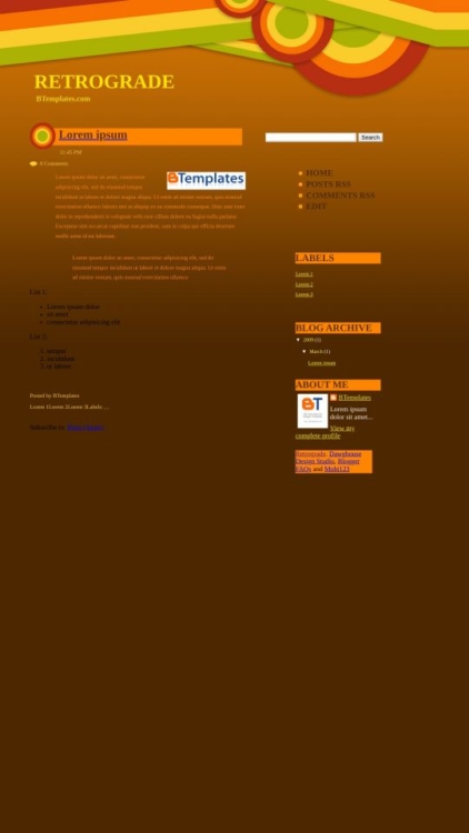 Retrograde Blogger Template - BTemplates