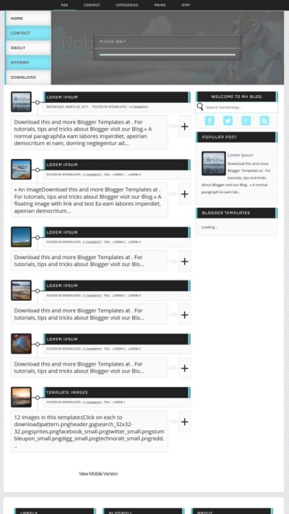 Robotic Notes Blogger Template - BTemplates