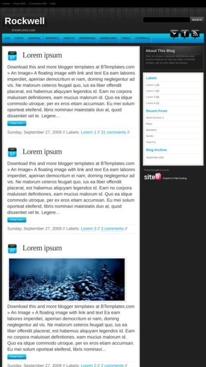 Rockwell Blogger template - BTemplates