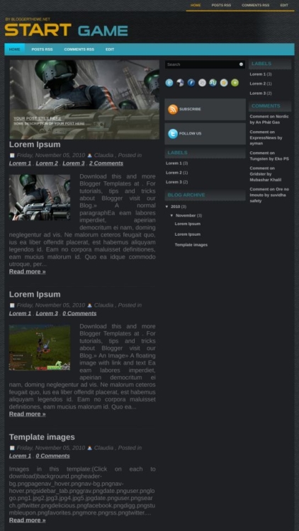 Smart Game Blogger Template - BTemplates