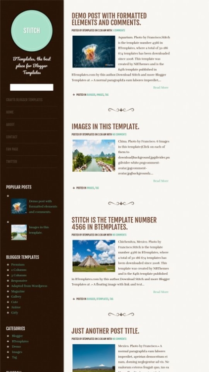 Stitch Blogger template - BTemplates