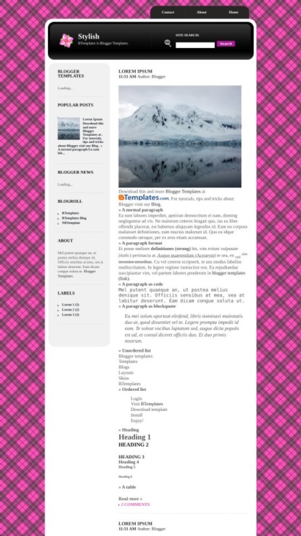 Stylish Blogger template - BTemplates