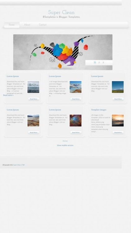 Super Clean Blogger Template - BTemplates