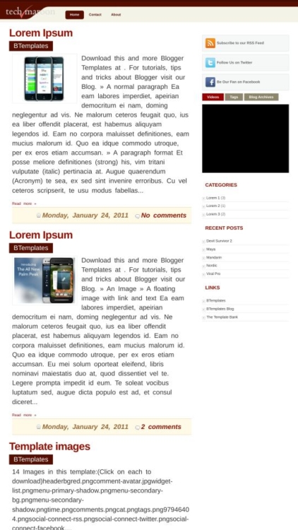 Tech Maroon Blogger Template - BTemplates