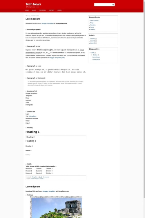 Tech News Blogger Template - BTemplates