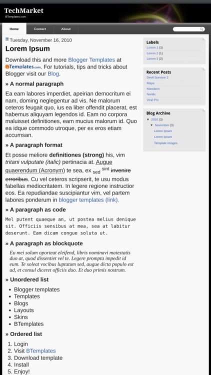 TechMarket Blogger Template - BTemplates