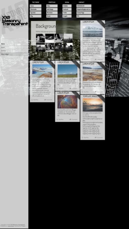 X10 Masonry Transparent Blogger template - BTemplates