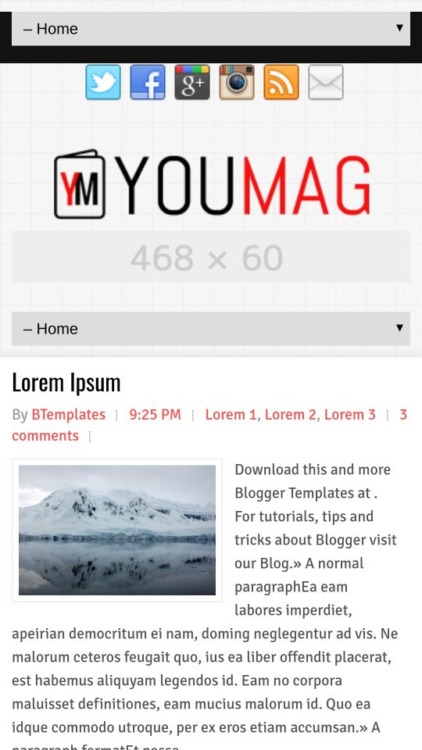 YouMag Blogger template - BTemplates